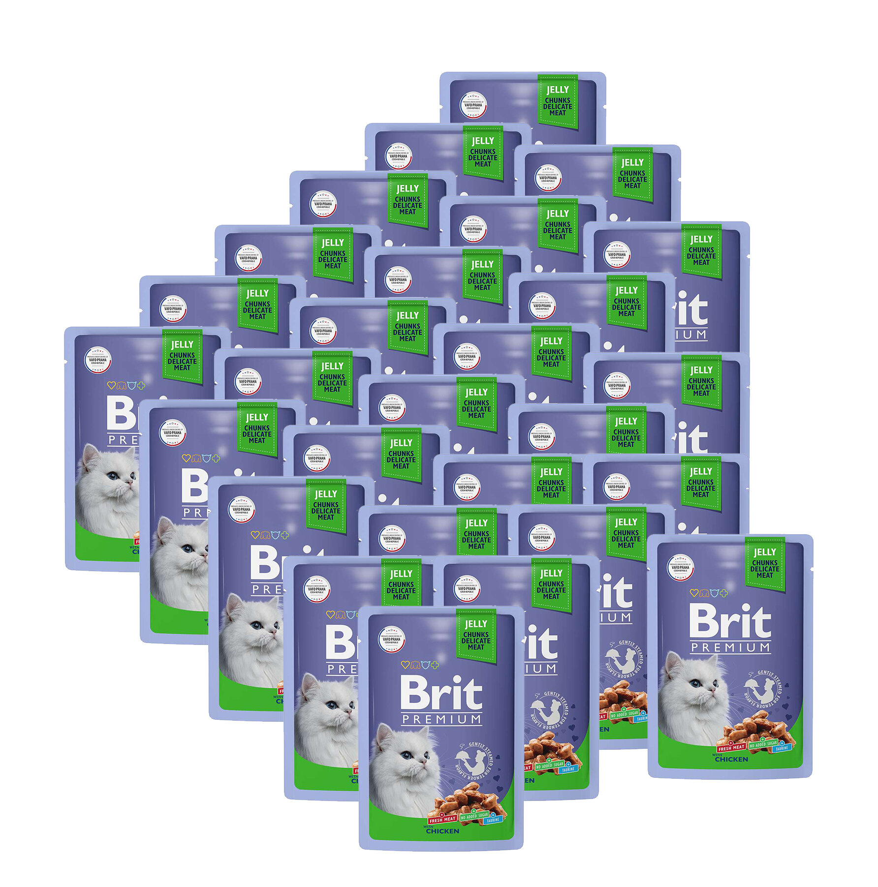 BRIT PREMIUM, Пауч для взрослых кошек, Цыпленок в желе, 85г x 28 шт.