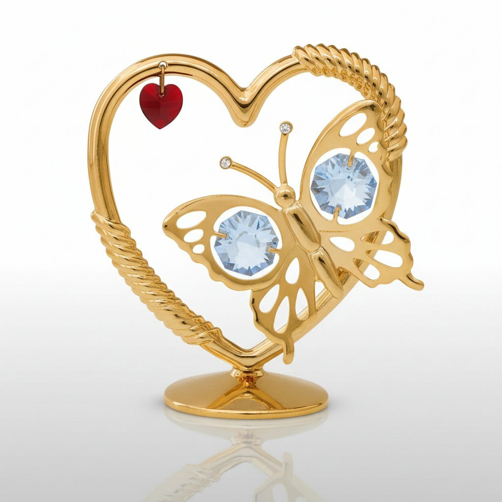 Фигурка Сердечко с бабочкой с цв. кр. A7959 Crystal Temptations, Металл, кристалл