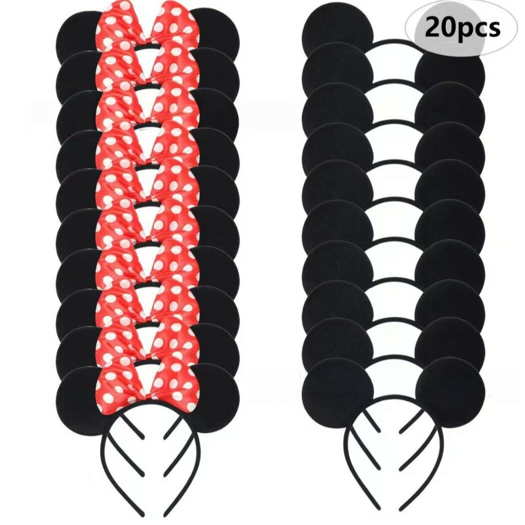 Набор детских повязок на голову с Микки Маусом для девочек, милые повязки с Микки и Минни, черный бант, головные уборы для выступлений