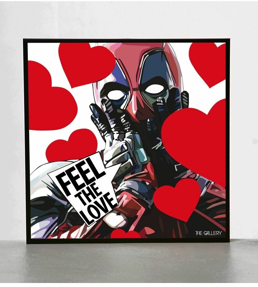 Картина постер Поп-арт игрушка Дэдпул в костюме 50х50 см