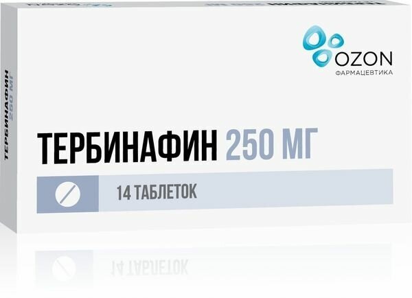 Тербинафин таблетки 250мг 14шт