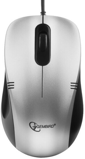 Gembird Оптическая мышь Gembird MOP-100-S, 2кн.+скр, серебр. (USB) (ret)
