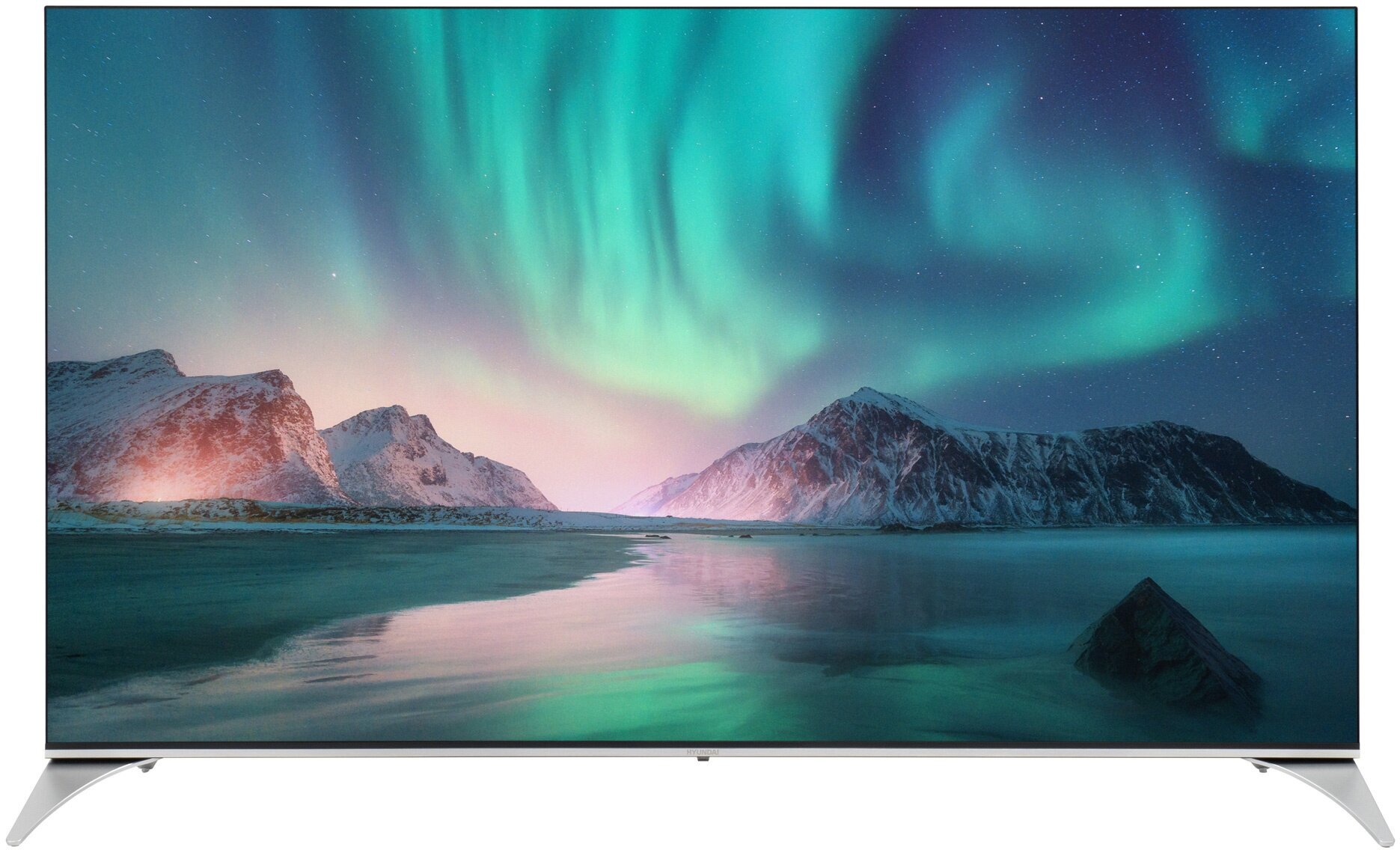 Телевизор QLED Hyundai 65 H-LED65QBU7500 Android TV Frameless черный 4K Ultra HD 60Hz DVB-T DVB-T2 D