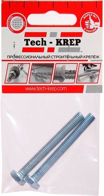 Tech-Krep Болт DIN933 с шестигранной головкой оцинк. М8х70 (2 шт) - пакет 102974