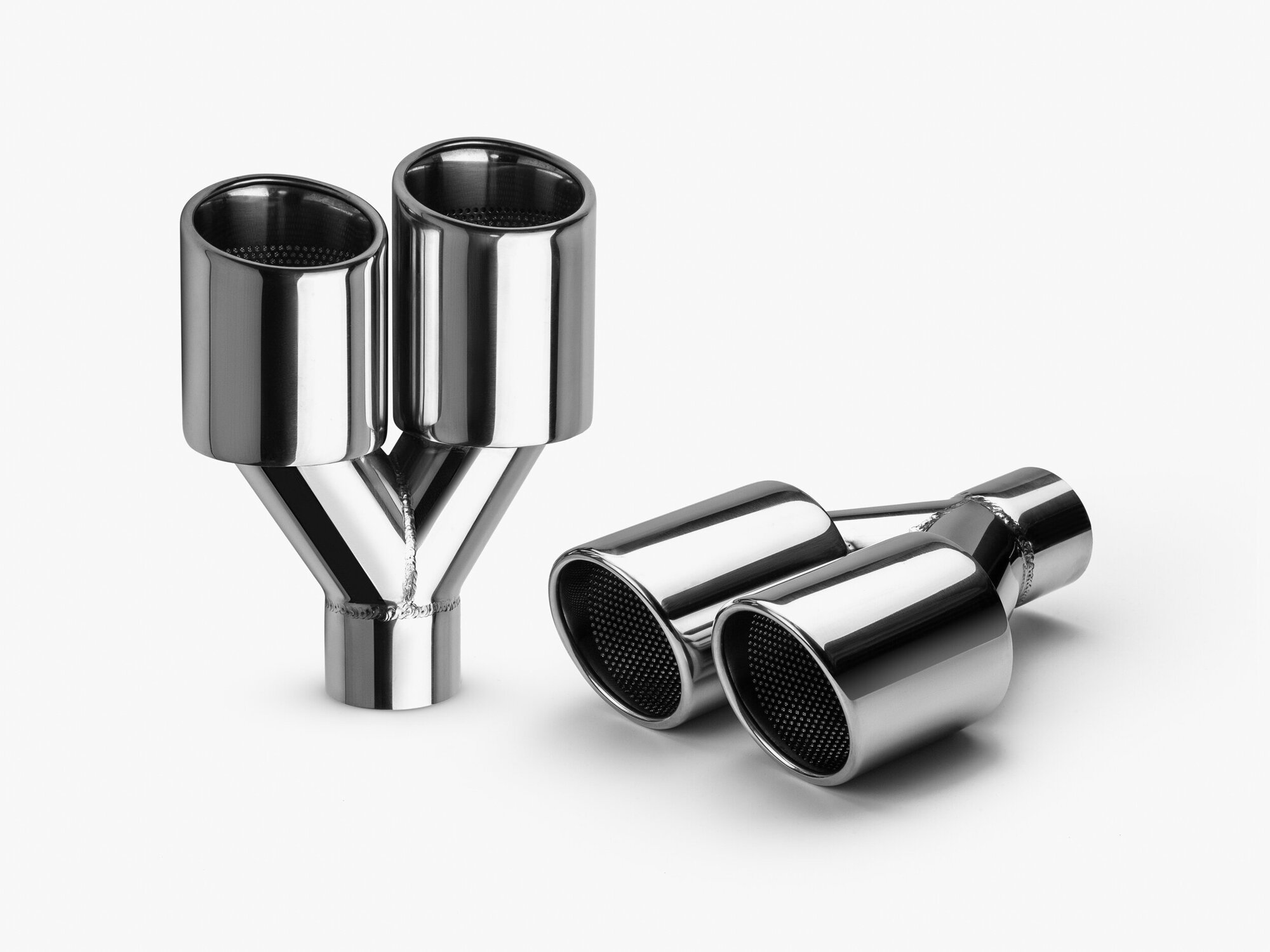 Насадка на глушитель автомобильная двойная пара хром/ 60 мм х 90 мм х 240 мм