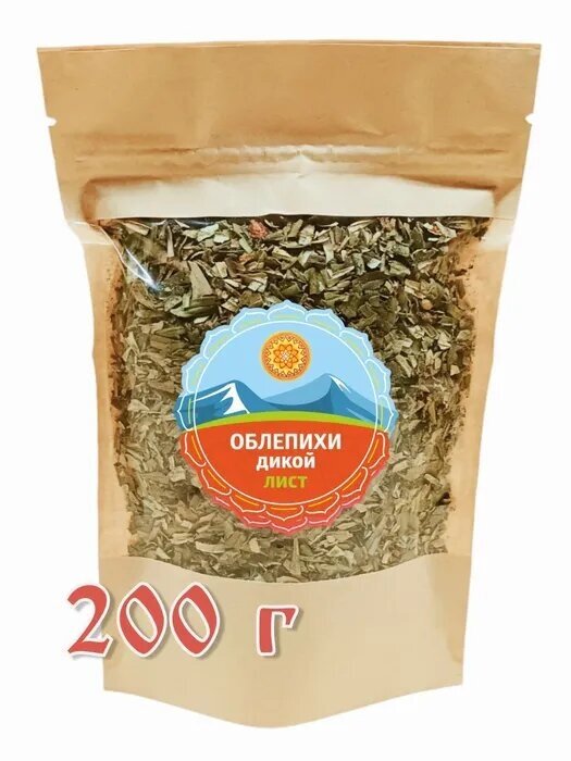 Лист облепихи дикой добавка в чай, 200 г.
