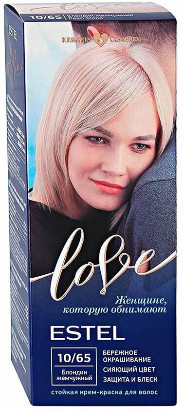 Стойкая крем-краска для волос Estel Love 10/65 Блондин жемчужный, 115мл