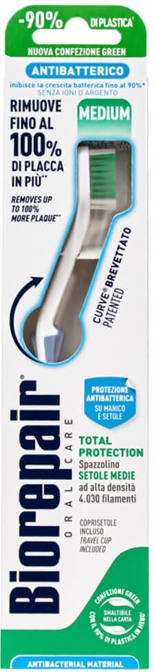 Зубная щетка изогнутая, cредней жесткости, для комплексной защиты, Biorepair