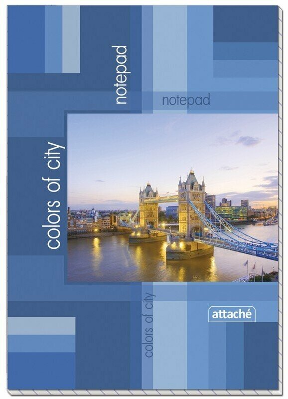 Блокнот Attache Пейзаж А6 60 листов цветной в клетку на склейке, 11216