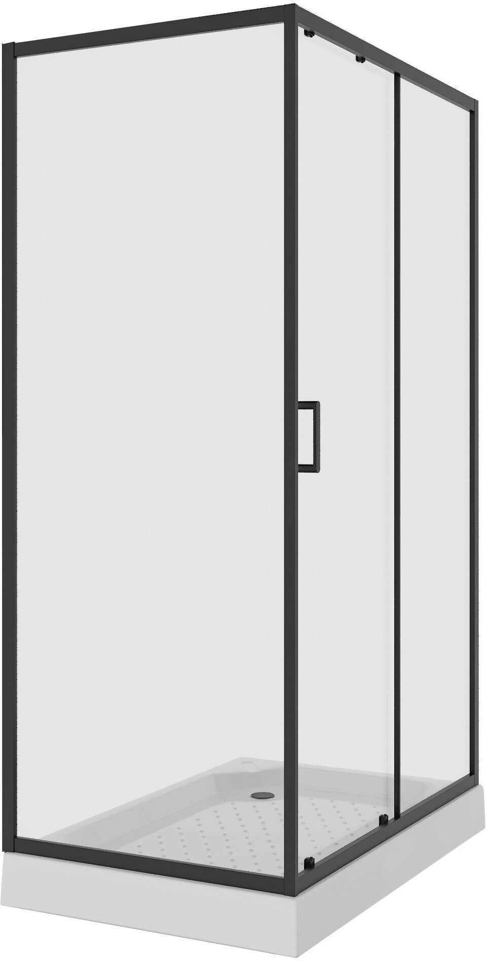 Душевое ограждение Niagara Nova NG-6812-08ВLACK (120х80х195) прямоугольник, черный, дверь раздвижная, с