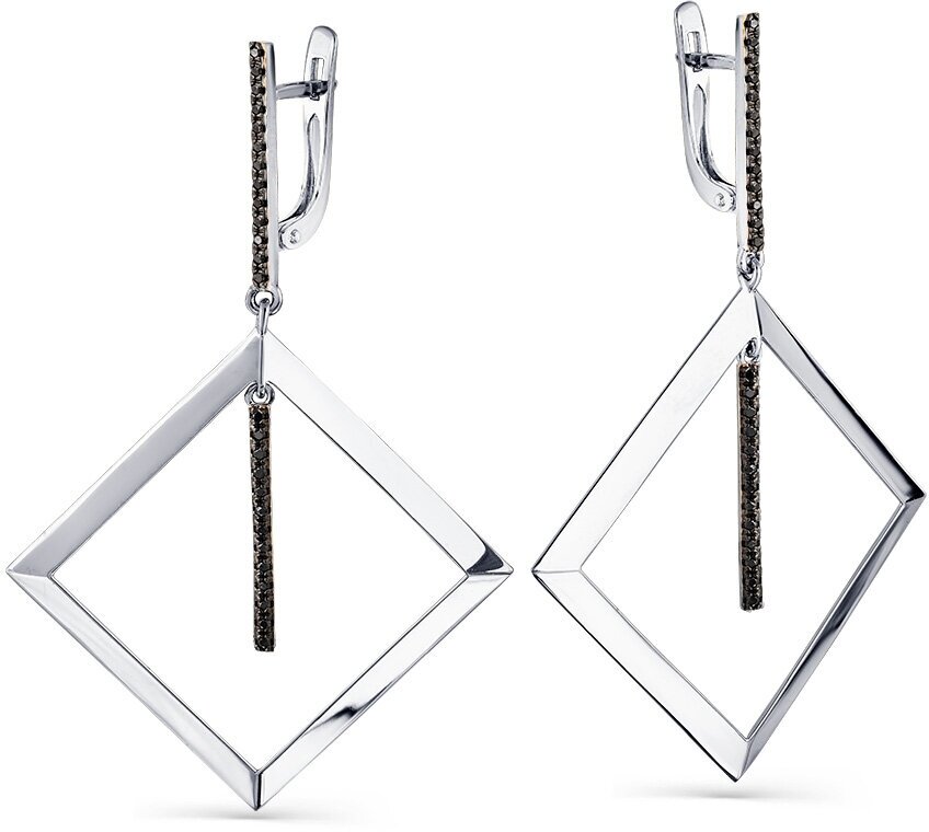 Серьги, белое золото, 585 проба, бриллиант