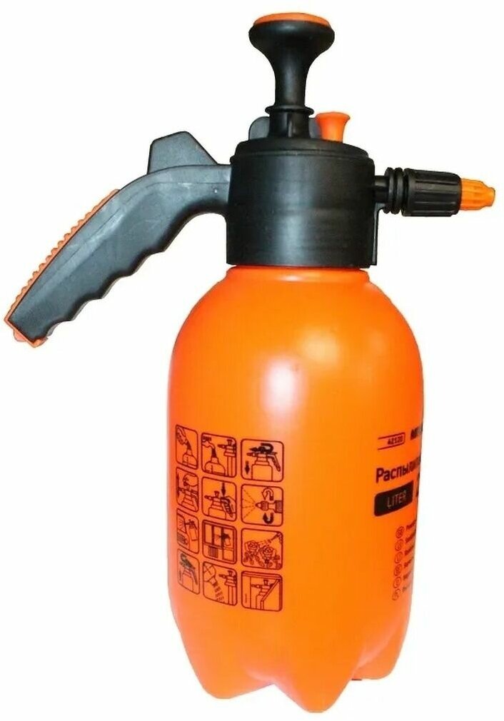 Опрыскиватель садовый ручной с клапаном (пульверизатор, распылитель для воды)1л. для полива растений, для мойки окон и стекол автомобиля автодело 42120