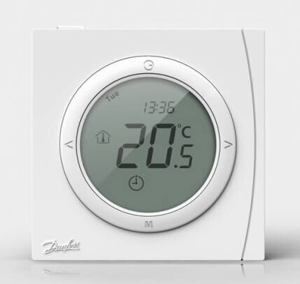 Терморегулятор DEVI Danfoss Next Plus, белый, проводной, программируемый, для теплого пола