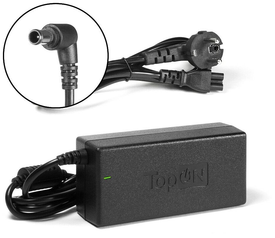 Блок питания (зарядное устройство) для ноутбуков Sony Vaio 16V, 4A (65W), штекер 6,0 на 4,4 мм. PN: VGP-AC16V19, AA1639A