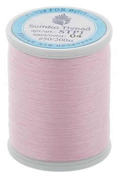 Швейные нитки SumikoThread для пэчворка STP1 50 100% хлопок 200 м 219 я №04 св. розовый