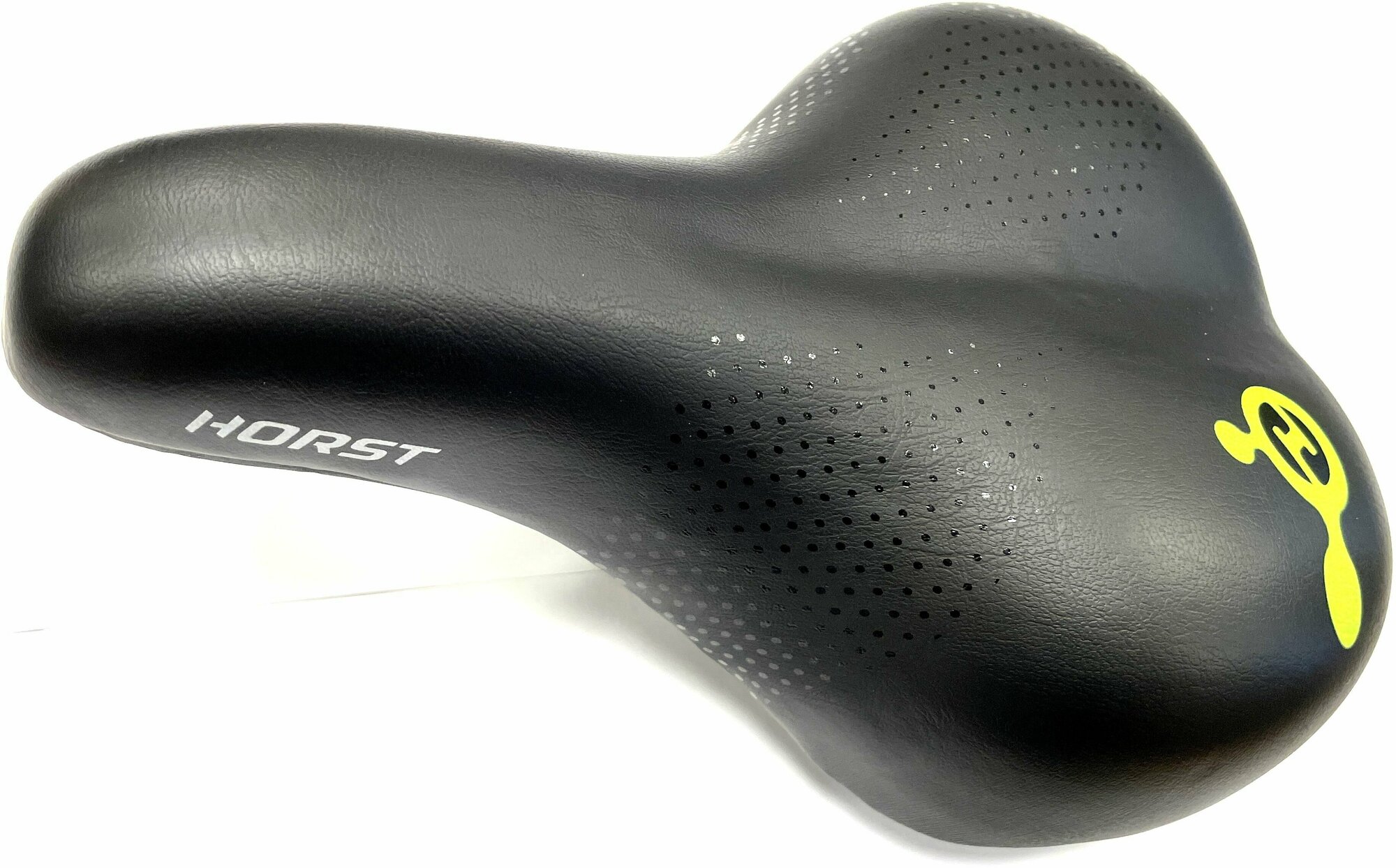 Седло 09-200819 комфортное, с замком 270х200мм широкое с эластомерами, 665гр, черное HORST