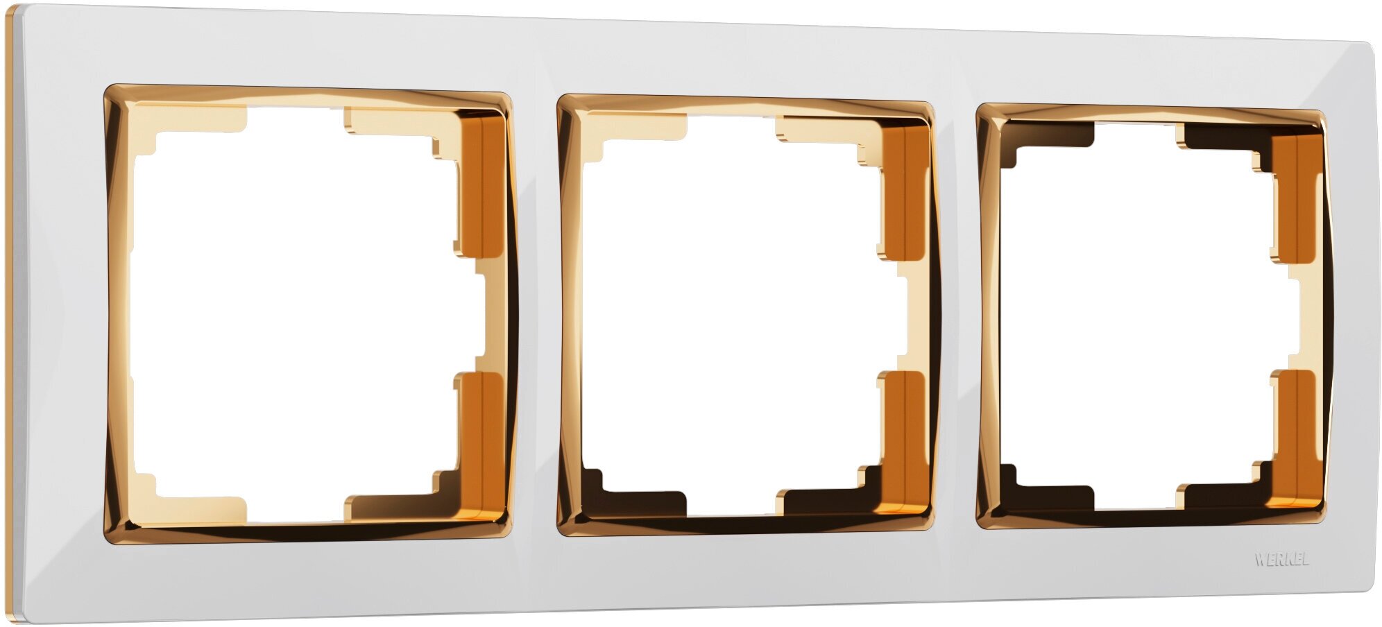 Рамка на 3 поста Werkel Snabb WL03-Frame-03-white-GD, белый/золото