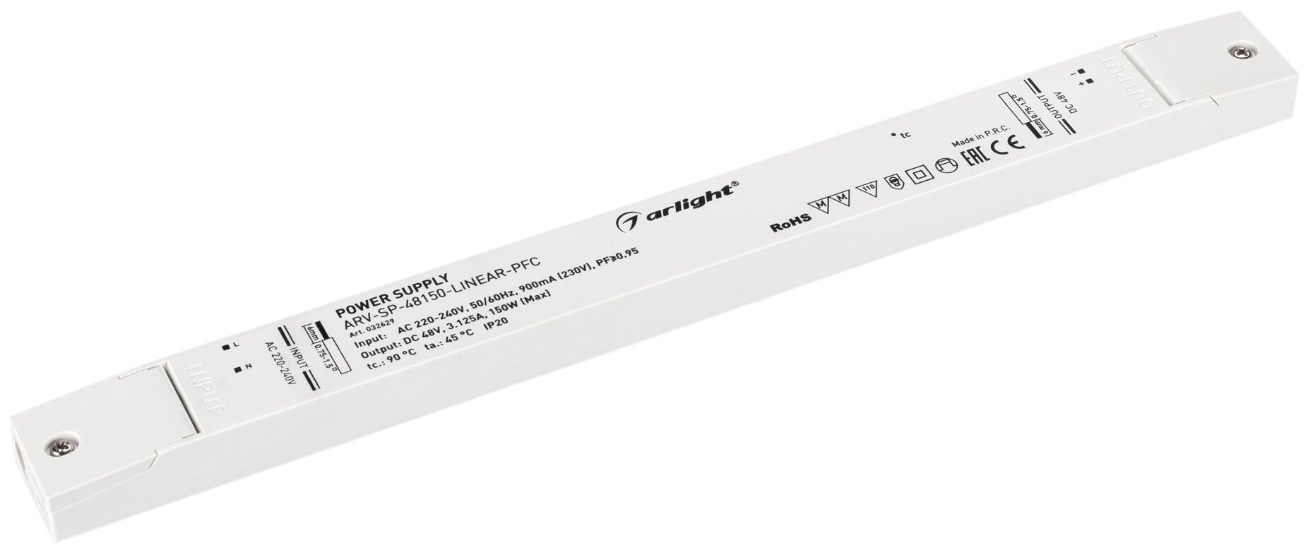 032629 Блок питания ARV-SP-48150-LINEAR-PFC (48V, 3.125A, 150W) (Arlight, IP20 Пластик)