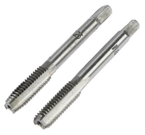 Метчики метрические ручные тундра, М8×1.25 мм, комплект из 2 шт.