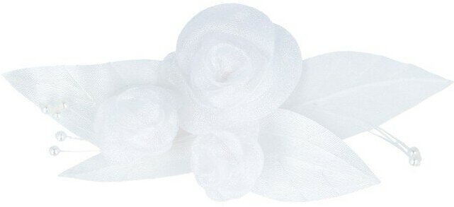 Бутоньерка свадебная белая 4 4053 (71) классический аксессуар жениха