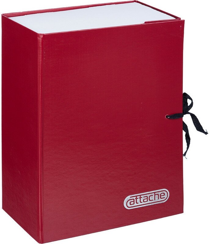 Папка архивная на 2-х завязках Attache А4 120 мм бумвинил до 1200 л красная складная 127111