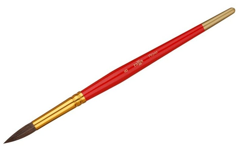 Кисть № 8 Пони, круглая, короткая ручка