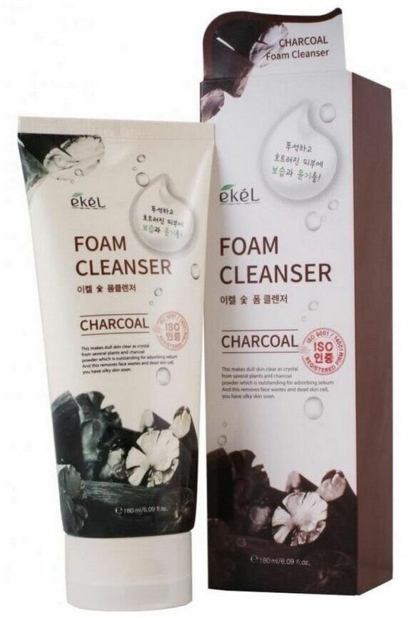 Ekel Пенка для умывания с экстрактом древесного угля / Foam Cleanser Charcoal, 180 мл
