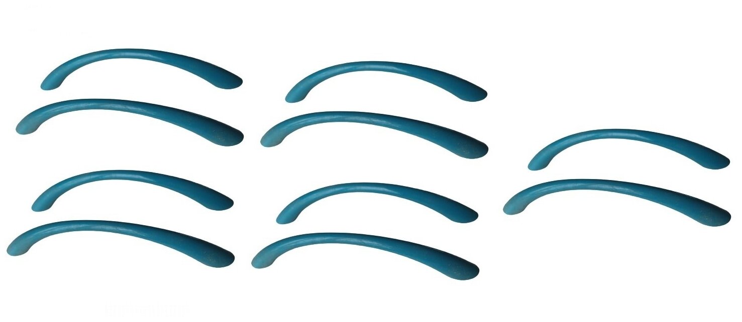 Ручка-скоба, 128 мм, бирюза, комплект 10 штук