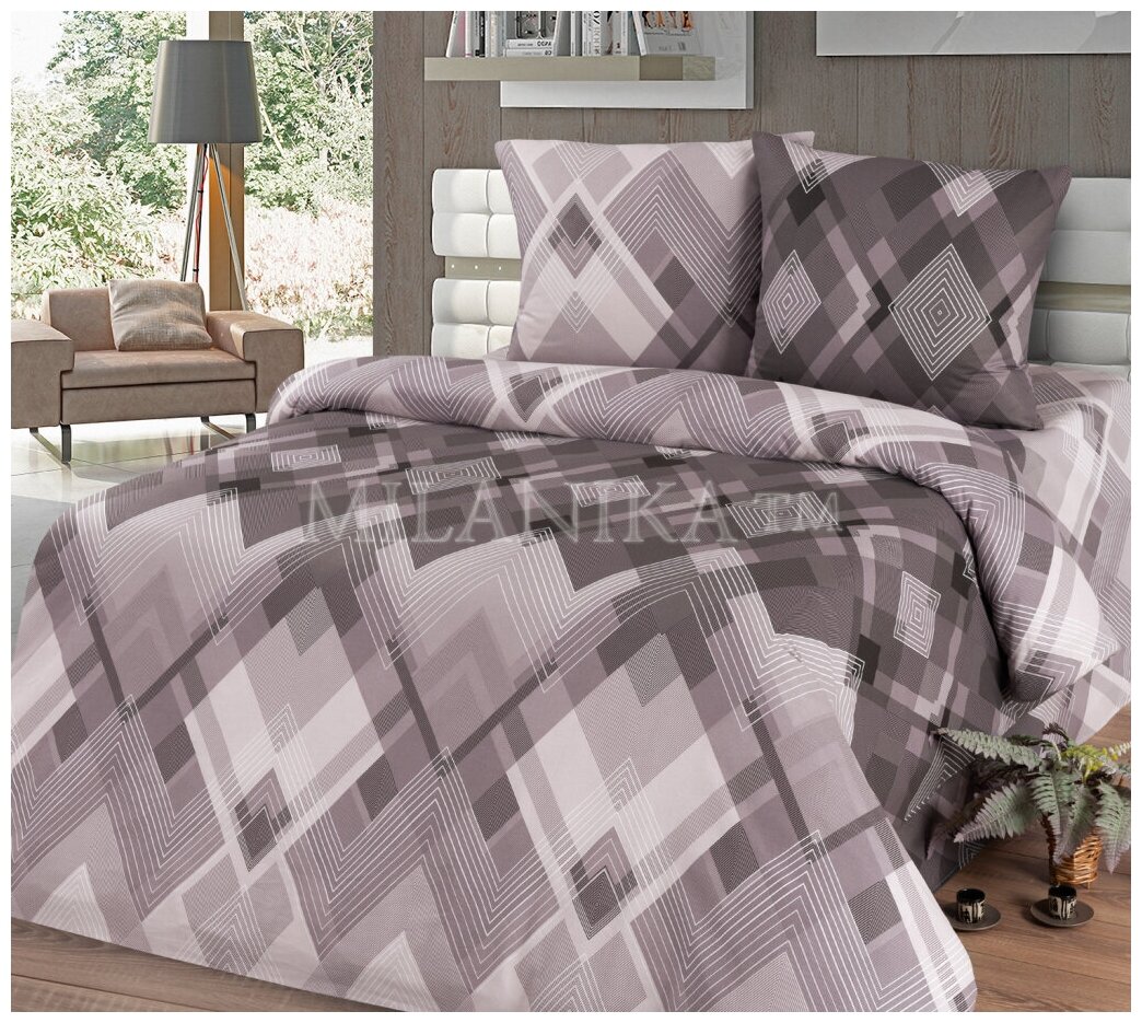 Постельное белье Yason-Tex "Дуглас", хлопок 100%, бежевый, евростандарт,