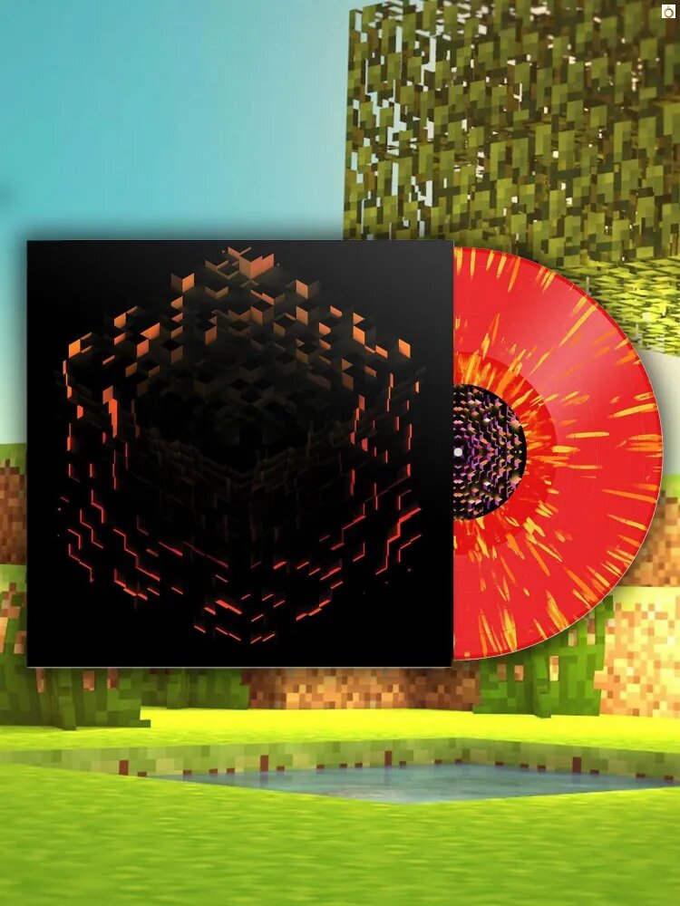 Виниловая пластинка C418 – Minecraft Volume Beta на красном с желтыми брызгами (огненные брызги) виниле. 2 пластинки — фото 1