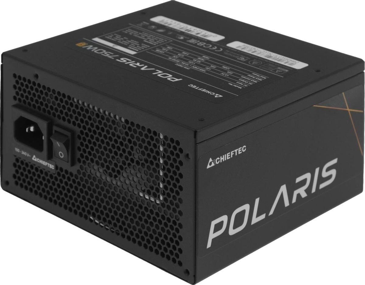 Блок питания Chieftec Polaris PPS-750FC (ATX 2.4, 750W, 80 PLUS GOLD, Active PFC, 120mm fan, Full Cable Management) Retail