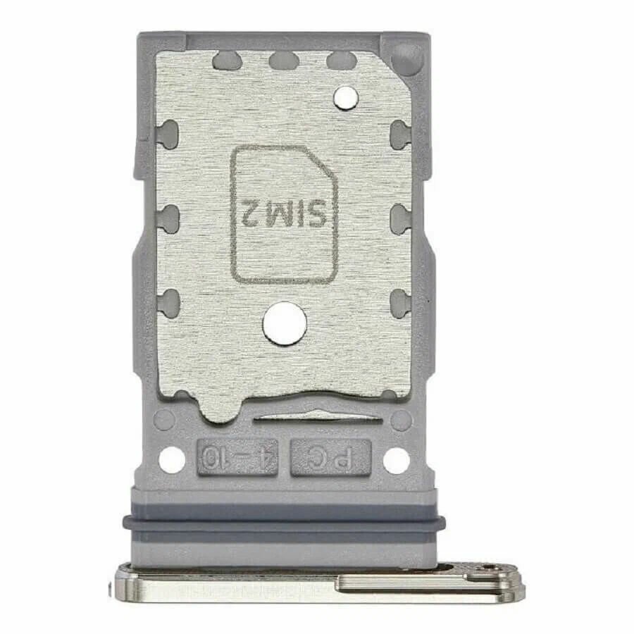 Держатель SIM для Samsung S918B (S23 Ultra) Серебро card holder sim tray контейнер адаптер переходник лоток слот для СИМ-карты