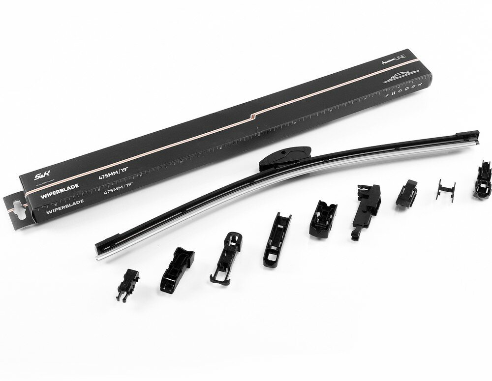Щетка стеклоочистителя бескаркасная S&K GMBH SK-1320007-01PL Premium Line 19" 475 мм, 10 адаптеров