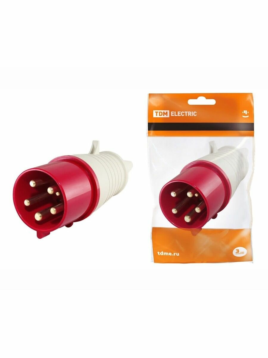 Вилка 015 3Р+РЕ+N 16А 380В IP44 TDM