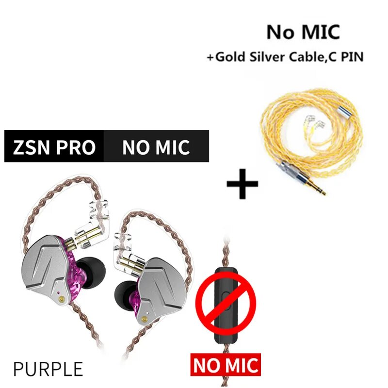 KZ ZSN PRO Purple(SG, No MIC, C PIN
