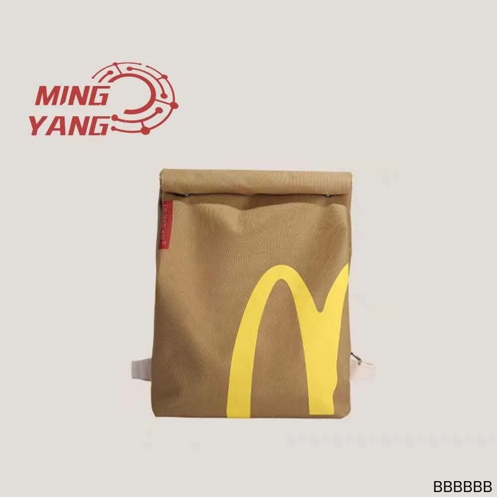 Сумка школьная McDonald's желтого цвета из винила, размер 35x30x15 см, для школы и повседневной носки — фото 1