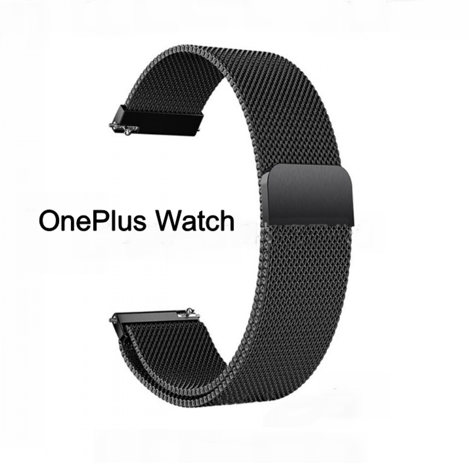 Миланский сменный сетчатый ремешок MyPads Milanese для умных часов OnePlus Watch черный стальной