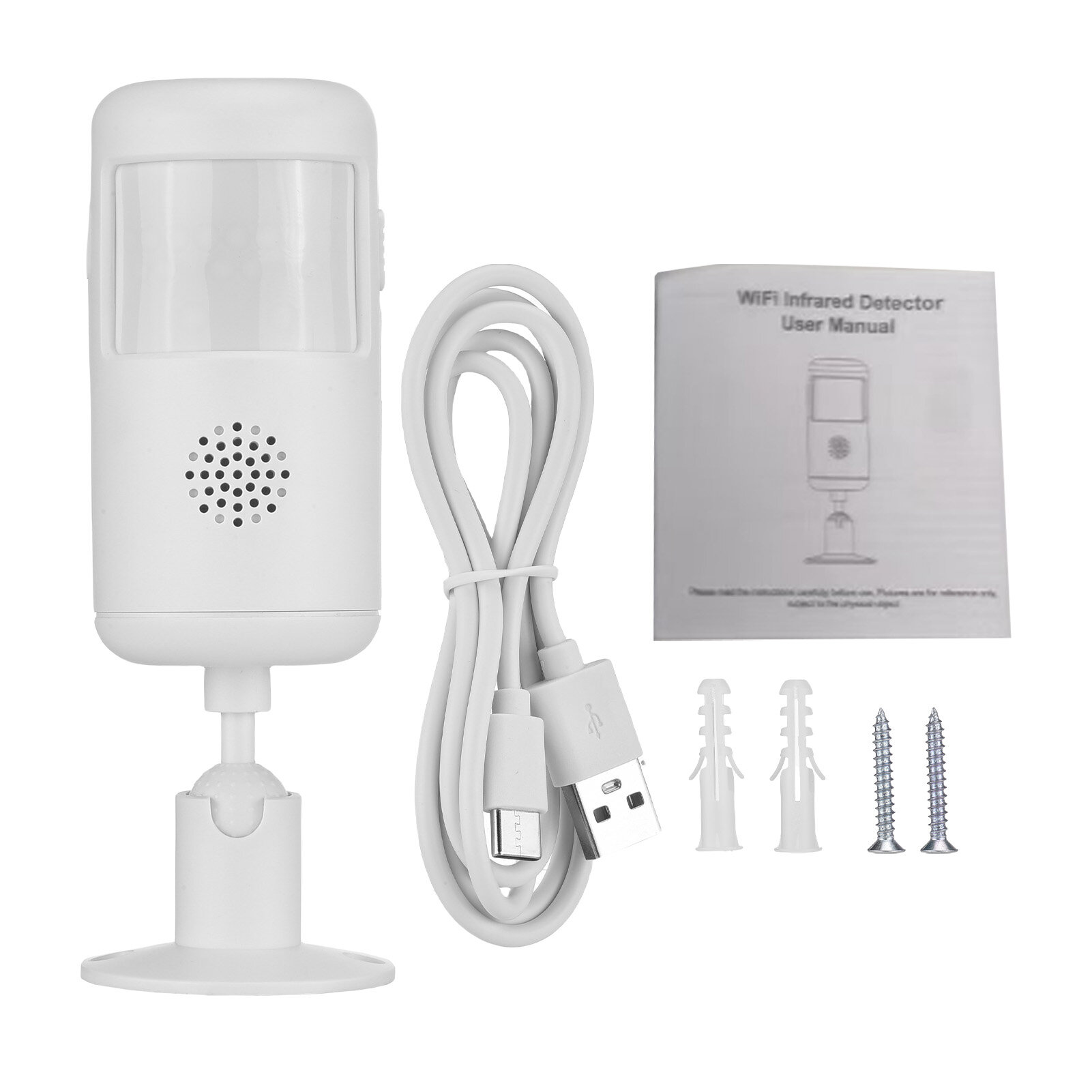 Датчик движения PIR, совместимый с приложением Smart Life TY APP, Wi-Fi, дальность обнаружения 12 м, функция push-уведомлений, подходит для дома, отелей и супермаркетов.