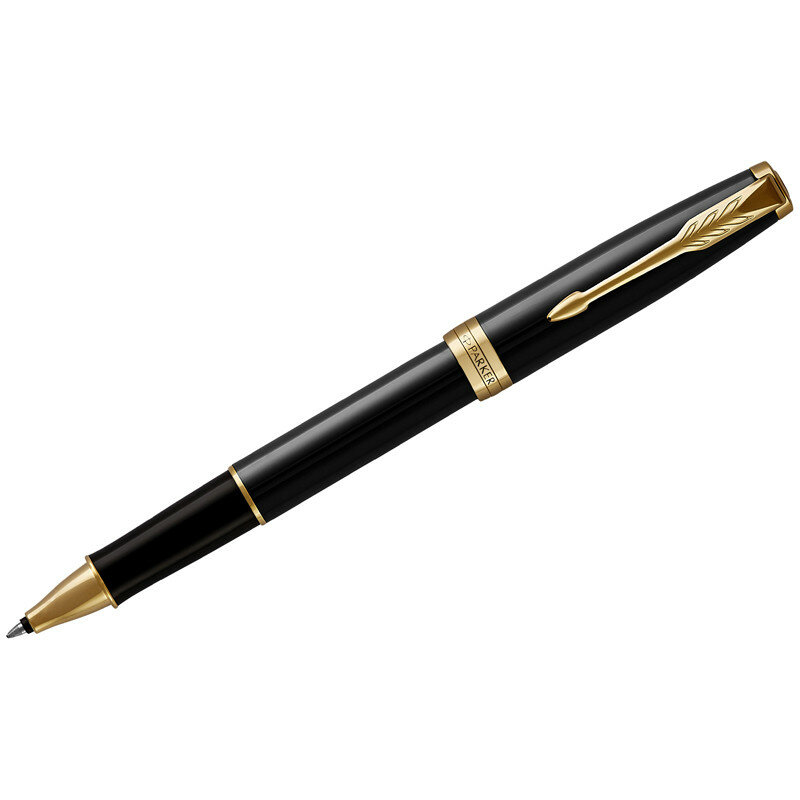 Ручка-роллер Parker "Sonnet Black Lacquer GT" черная, 0,8мм, подарочная упаковка, 347040