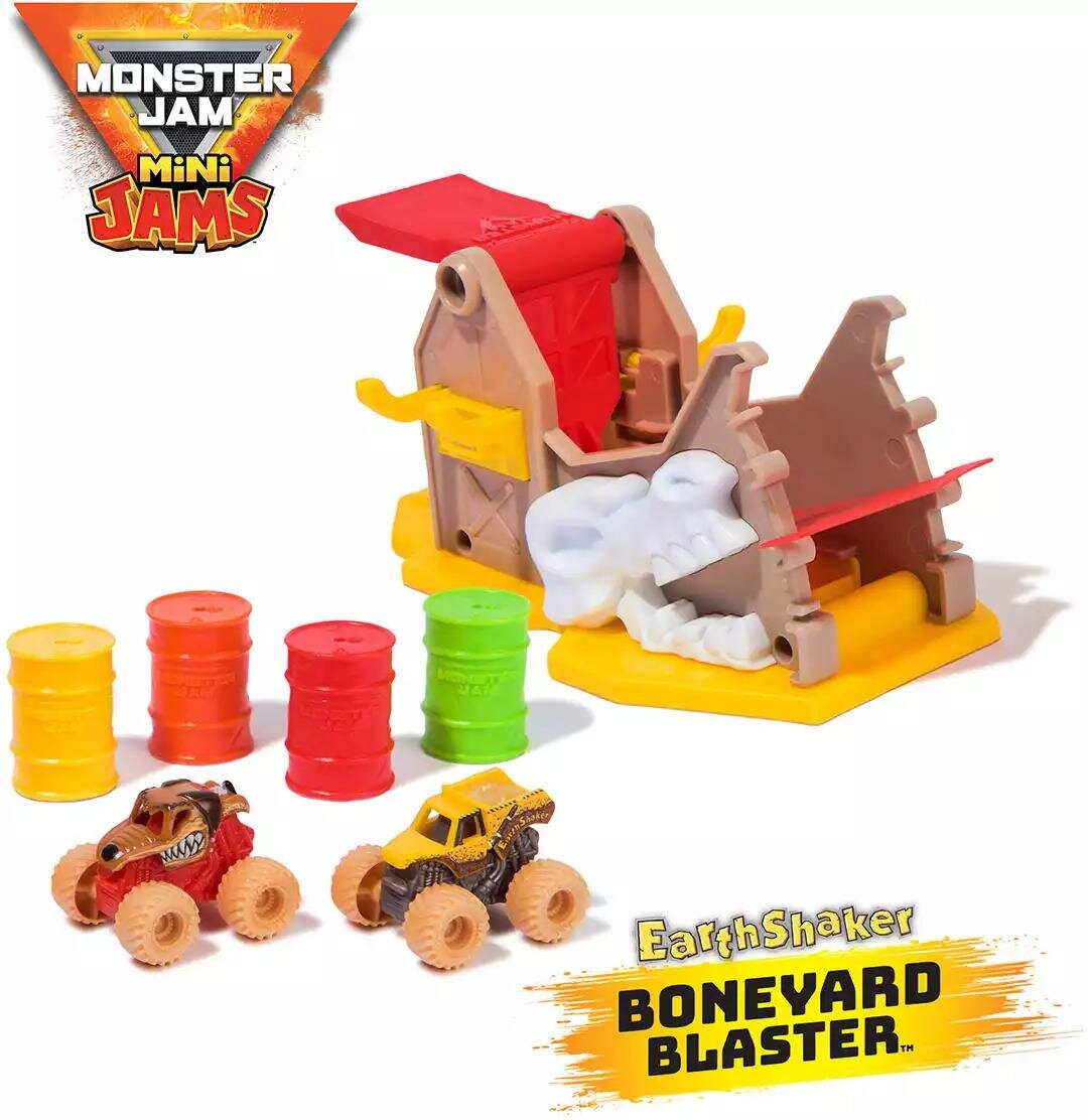 Монстр трак Monster Jam лаунчер, 2 коллекционных машинки, масштаб 1:87