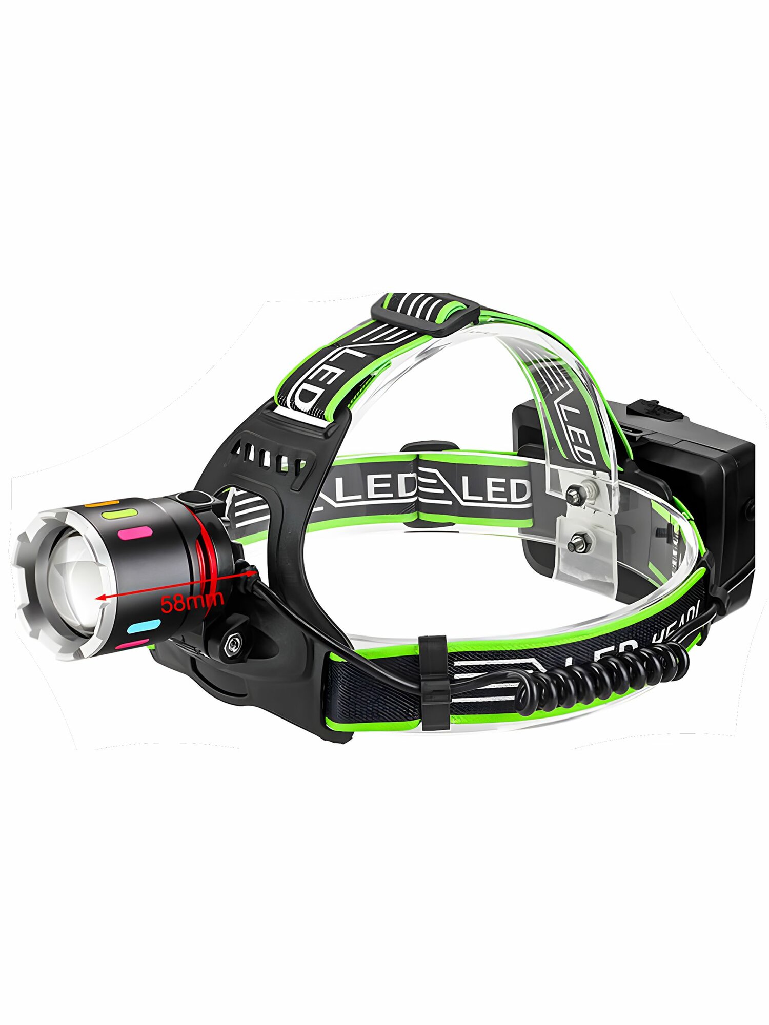 Фонарь налобный Огонь HT-T1006-PM60-TG Zoom светодиодный, 3 режима