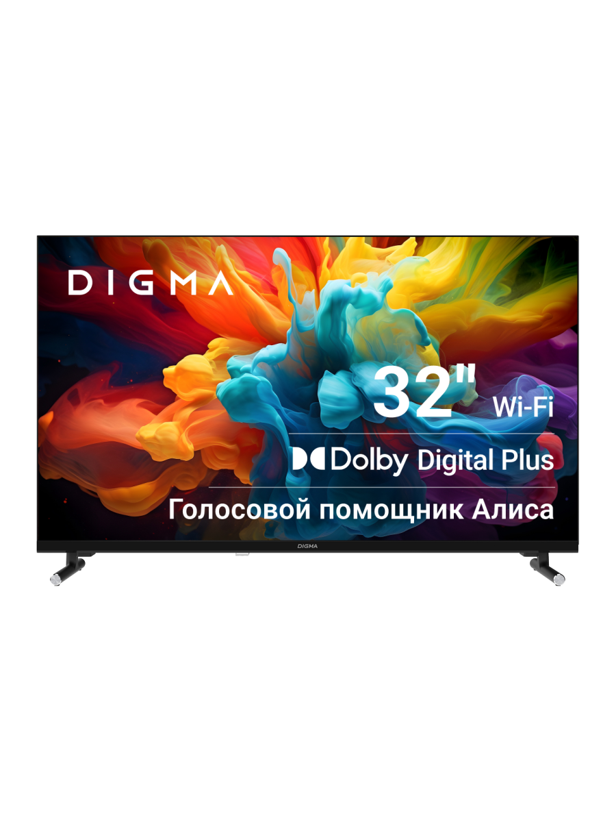 Телевизор Digma DM-LED32SBB33 32" LED, FULL HD, черный, смарт ТВ, YaOS