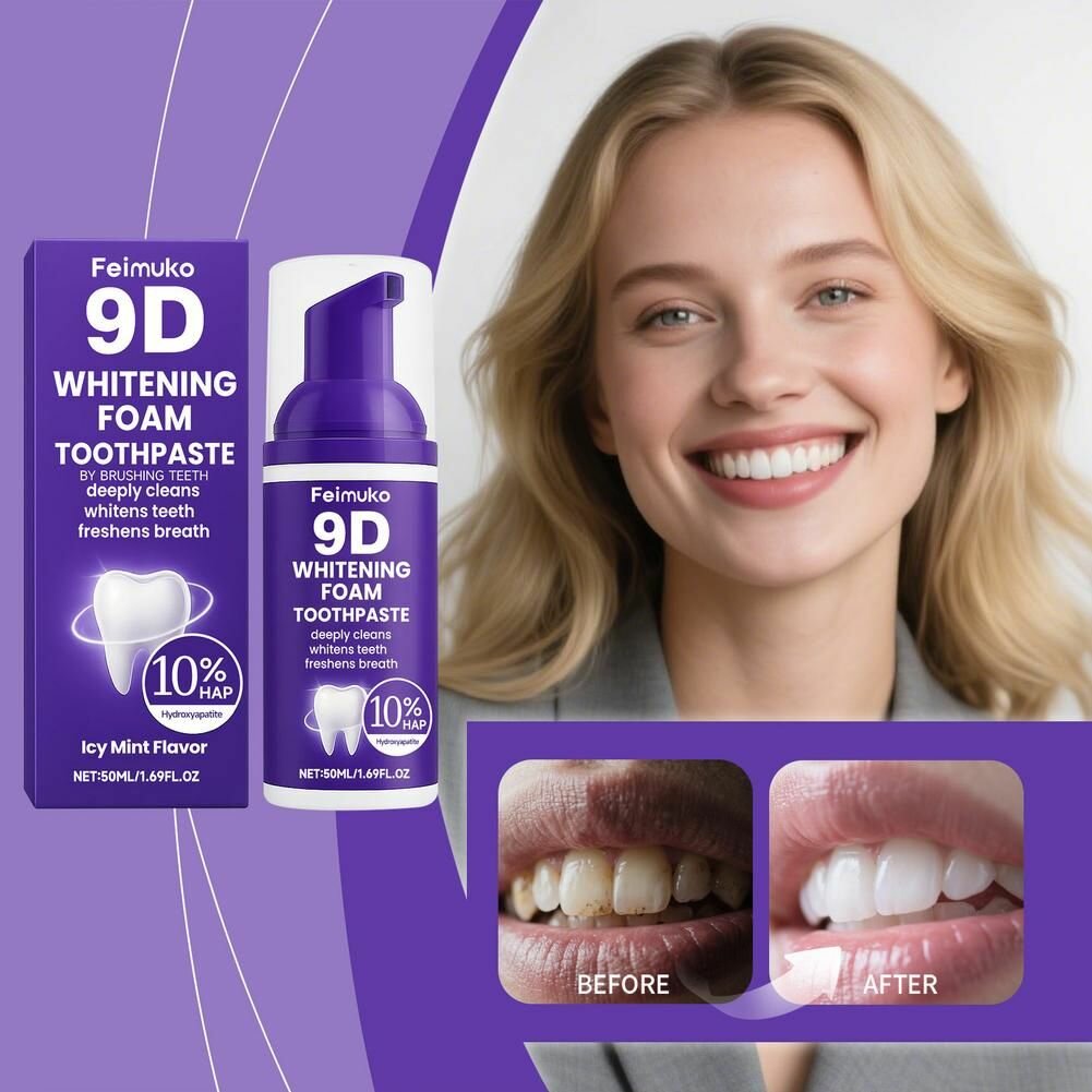 Фиолетовый мусс для чистки зубов 50 мл с гидроксиапатитом, очищение зубов и свежесть дыхания, уход за полостью рта