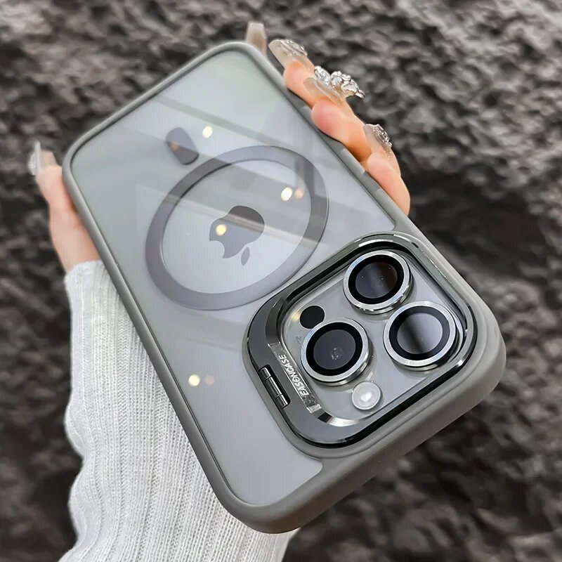 Комплект Камеры С Магнитной Линзой 2-в-1 И Держателем iPhone 13, Серый, Gray