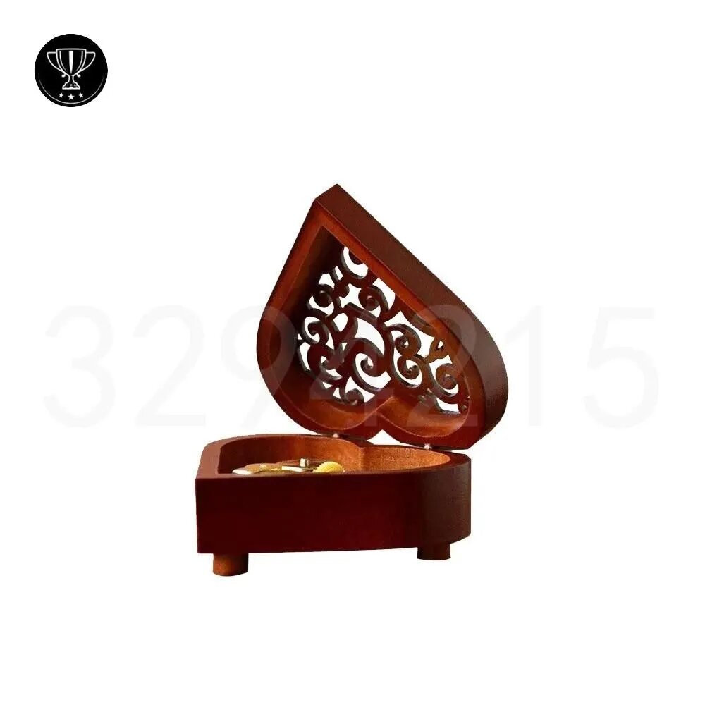 GM Деревянная музыкальная шкатулка в форме сердца, креативные праздничные украшения