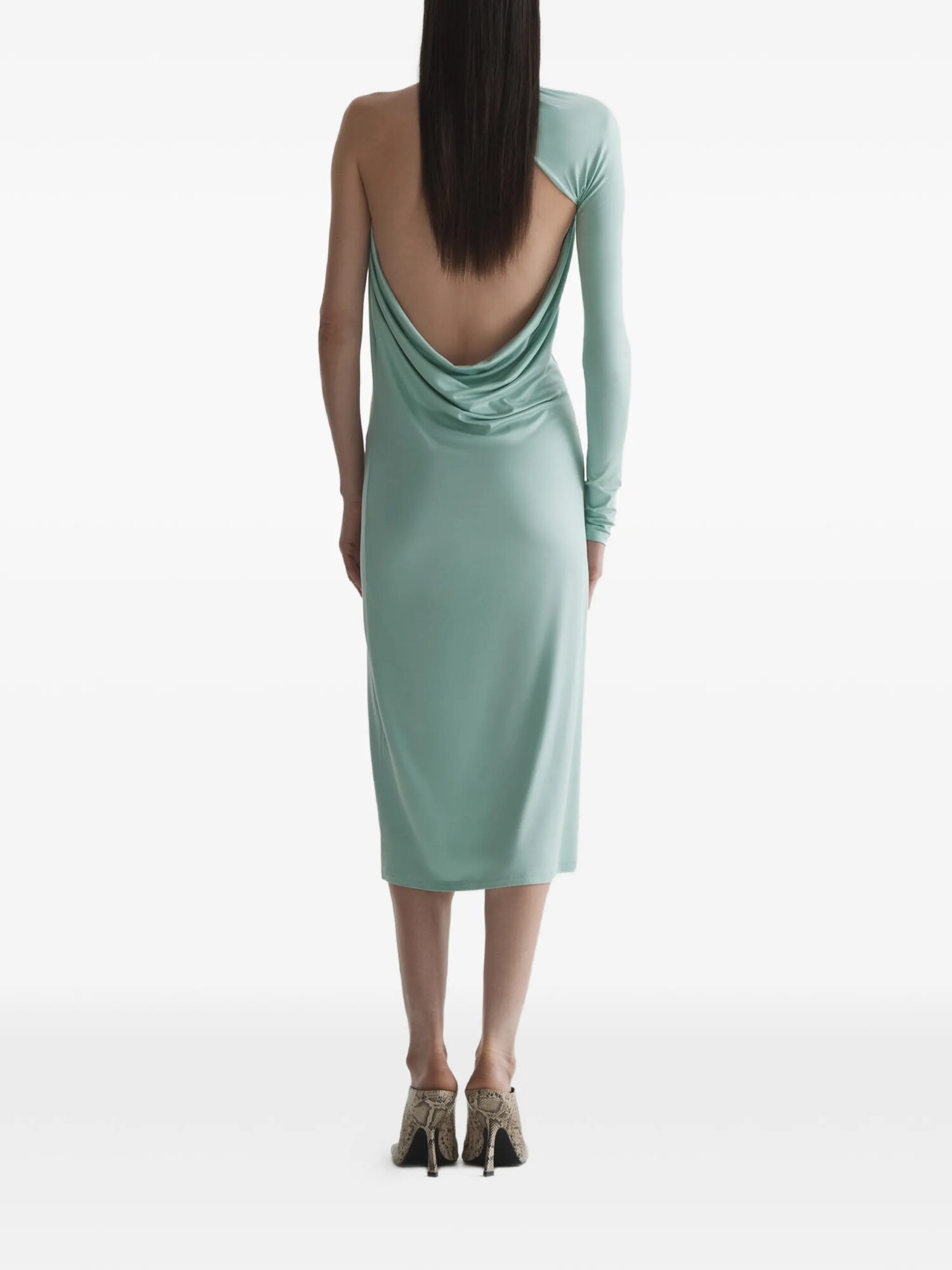 Платье MUGLER Draped loop dress, размер 40, синий — фото 1