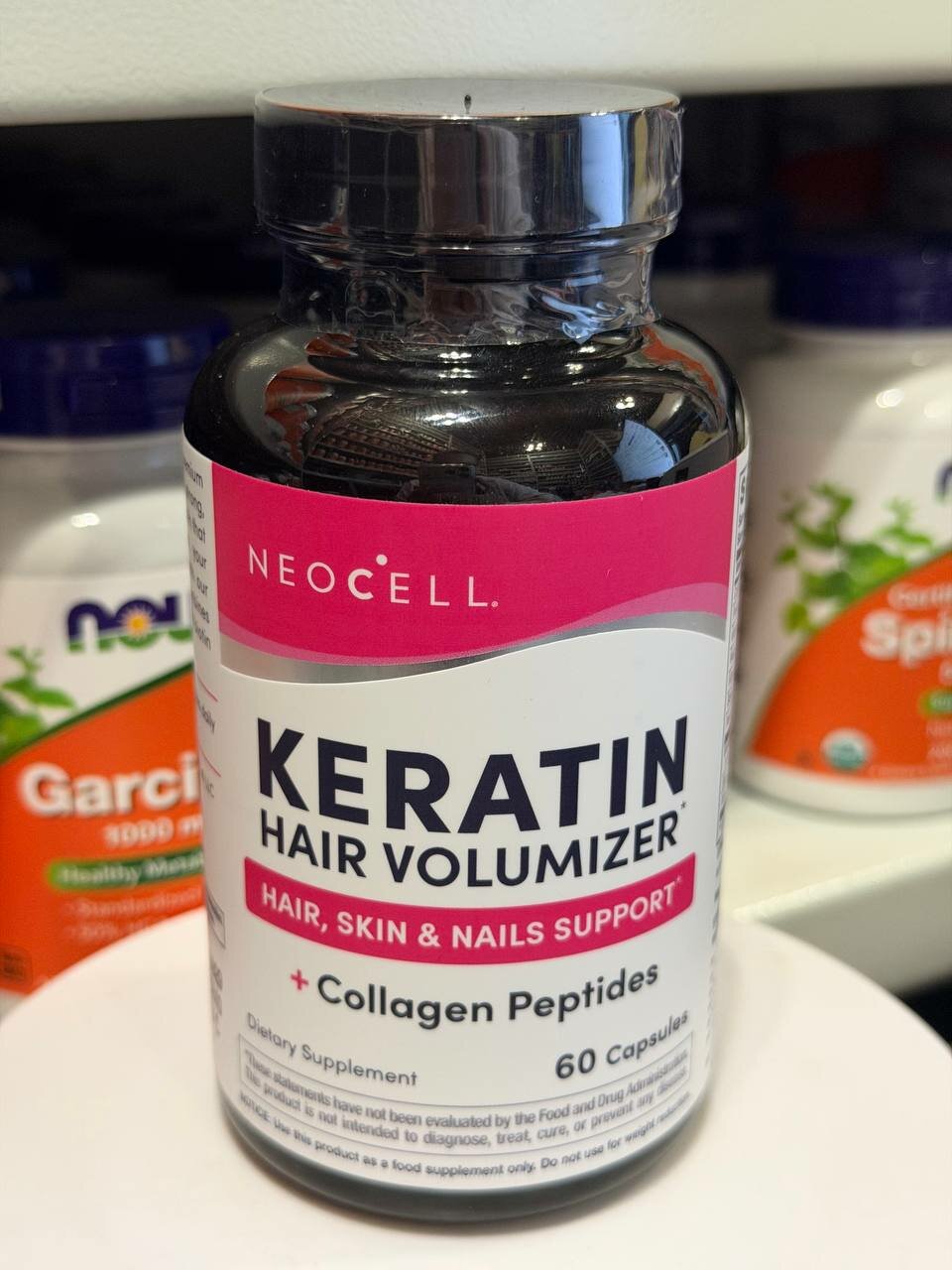 NeoCell Keratin Hair Volumizer, кератин и пептиды коллагена для объема и укрепления волос, 60 таблеток
