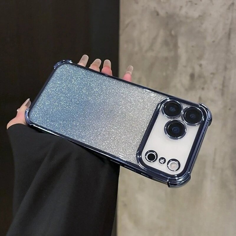 Блестящий прозрачный чехол для телефона Realme C75 C71 C67 C65 C63 C61 C60 C55 C53 Blue, Realme C75