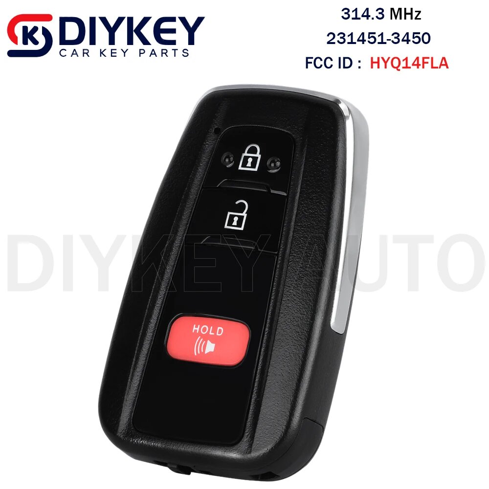 Умный дистанционный брелок с 3 кнопками, 314,3 МГц для Toyota Prius 4Runner RAV4 2021 2022 2023 2024 FCC ID: HYQ14FLA Board ID: 231451-3450