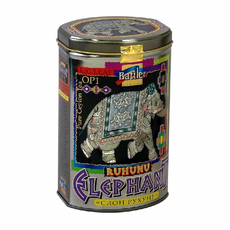 Чай BATTLER ELEPHANT RUHUNU ОР1 Крупнолистовой цейлонский черный "слон рухуну" /жесть/ 100г